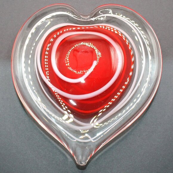 Other | Murano Style Red Heart Glass Paperweight | Poshmark
